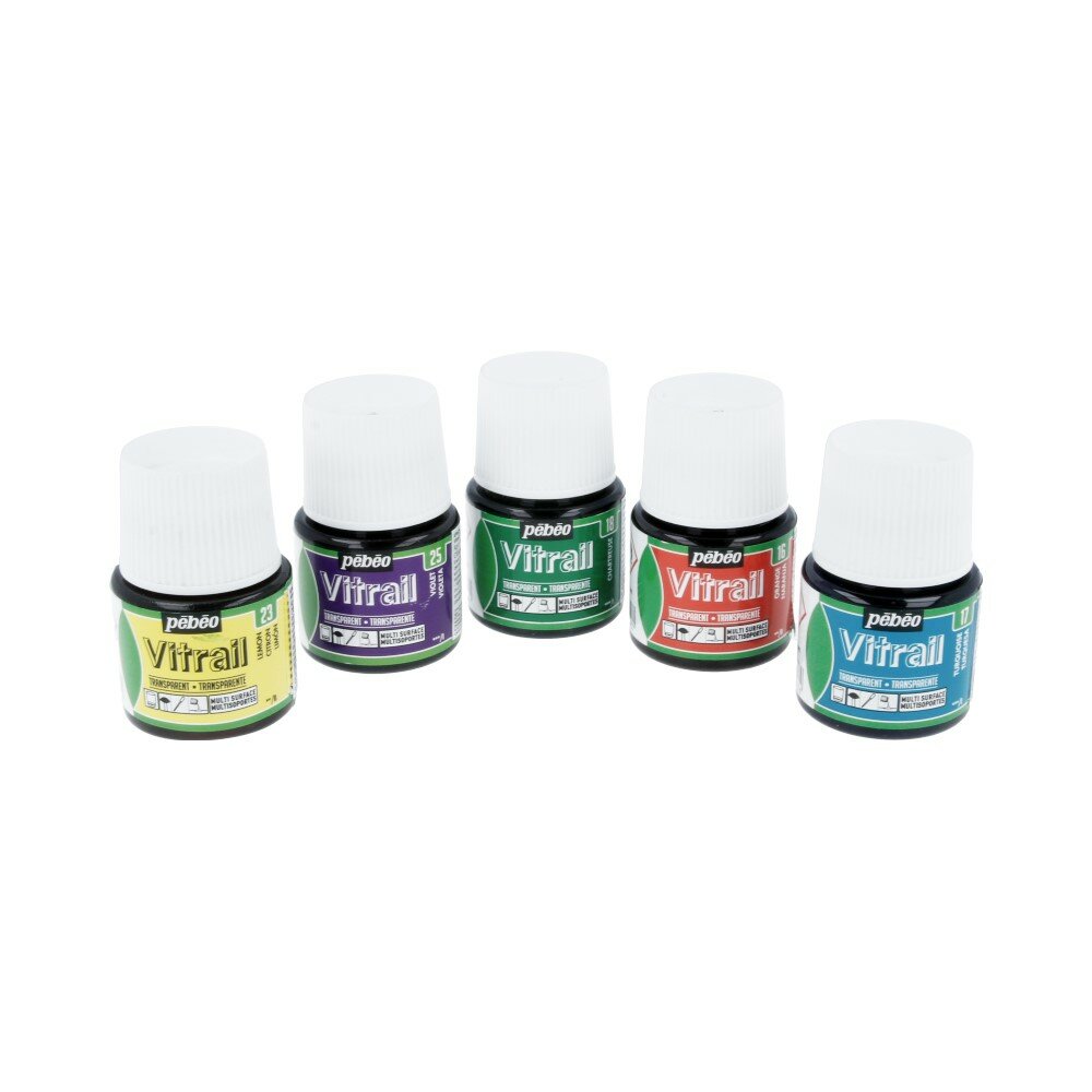 PEBEO' Vitrail прозрачная лаковая краска для стекла и металла, 45 мл, витражное применение цвет 050-036 небесно-голубой