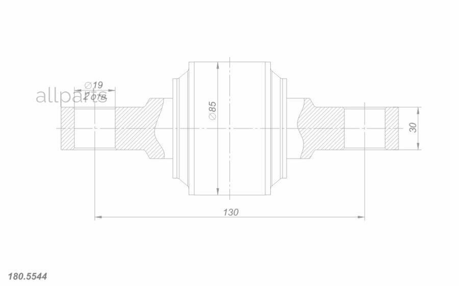 ROSTAR 1805544 р/к тяги реактивной! с/б d=85, L=130, dотв.=19, h=30\ DAF, IVECO, MAN, MB, RVI