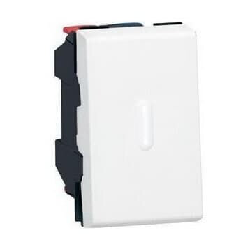 Legrand Mosaic Белый Кнопочный выключатель 1 модуль с подсветкой 6A