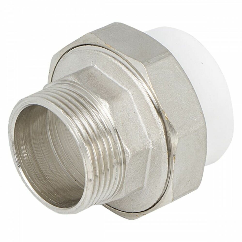 Муфта американка , с наружной резьбой, для полипропиленовых труб, 25х1/2", белая