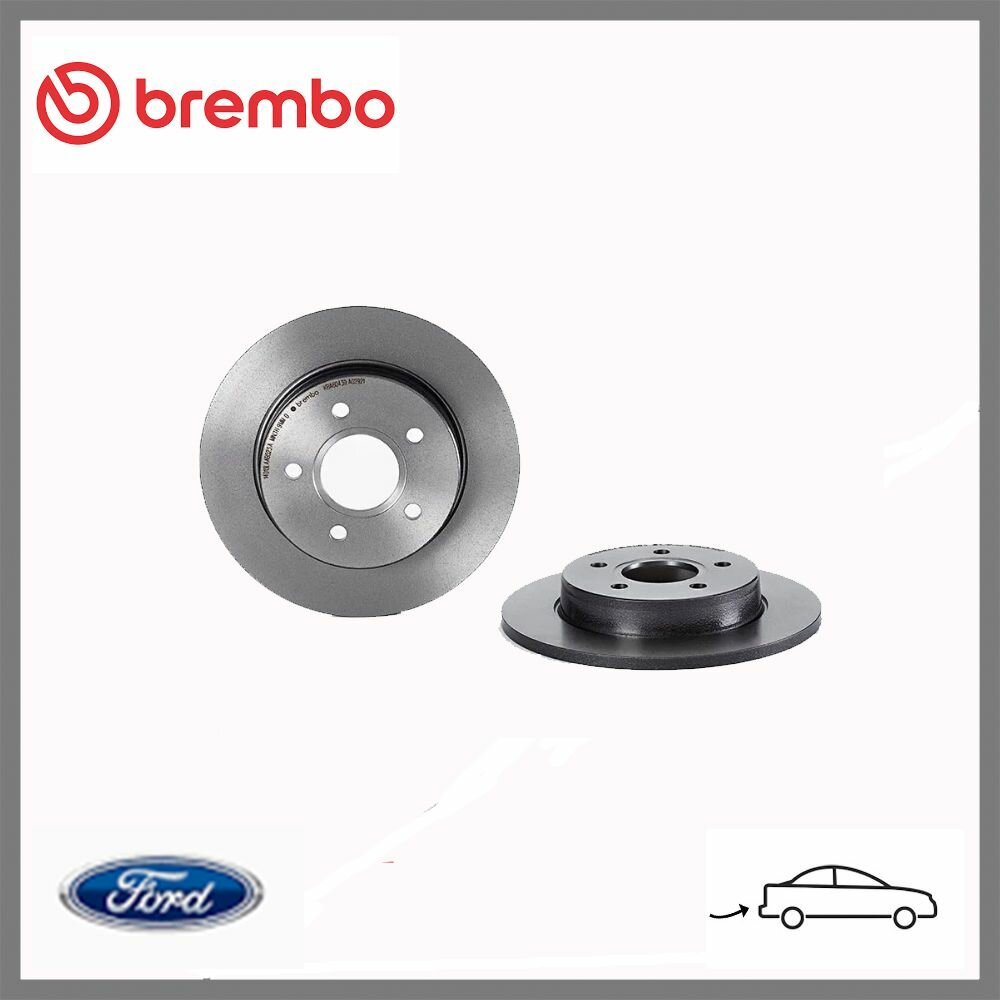 Диск тормозной задний Brembo 08A02921 для а/м FORD Focus II 04-, C-Max I 07-