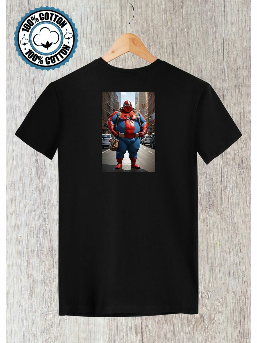 Футболка человек паук толстый супергерой
