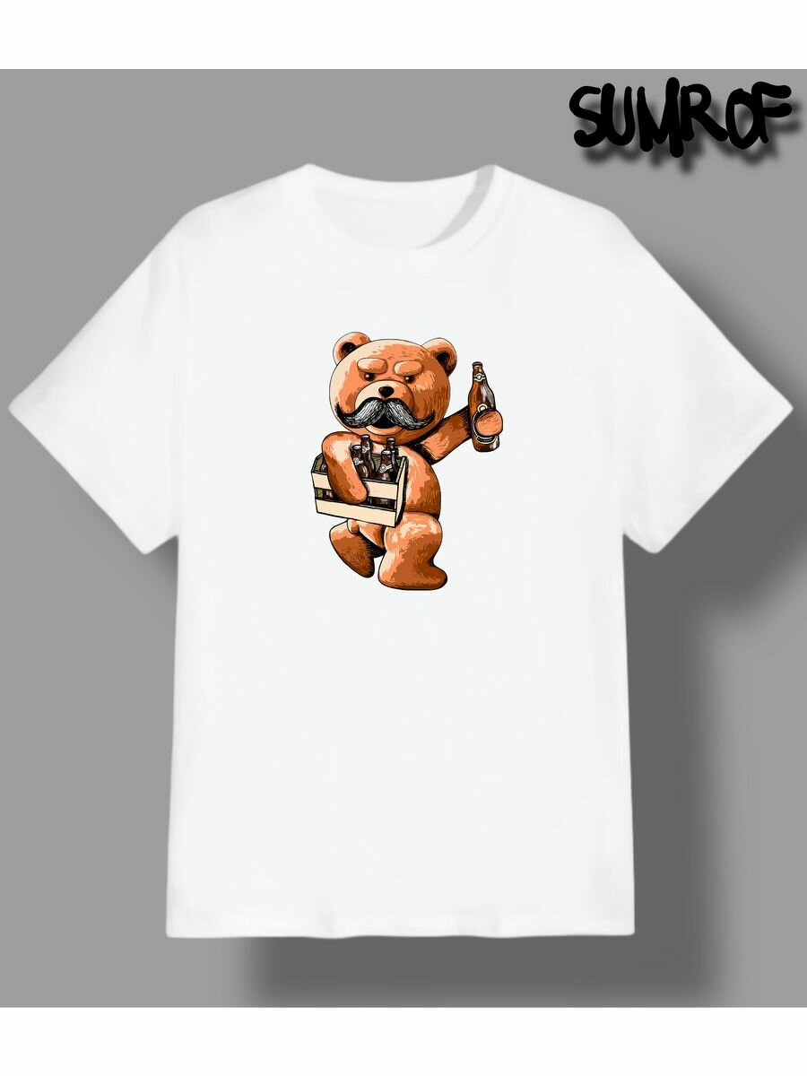 Футболка медведь с пивом teddy