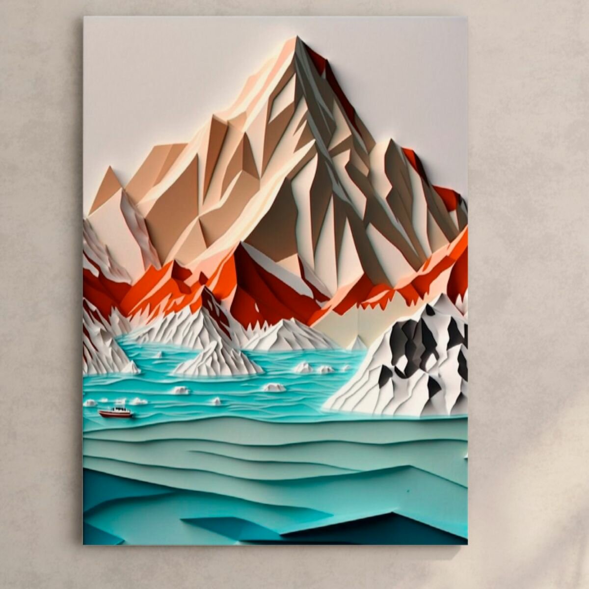 Интерьерная картина 45 х 65 см на стену. Горы 3D