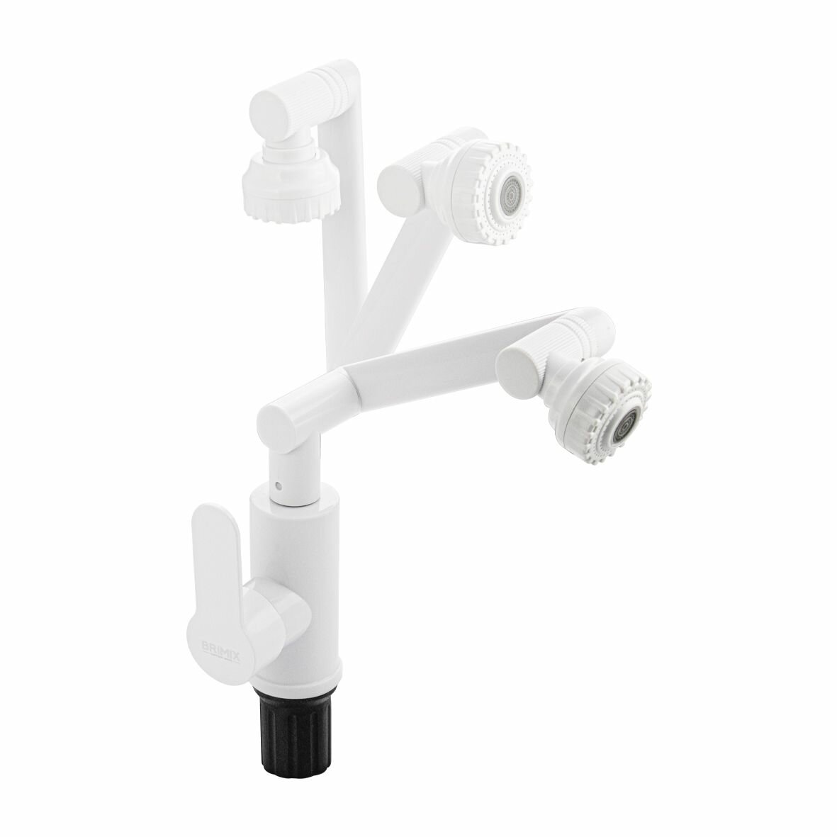 Смеситель для кухонной мойки и раковины, шаровый, из высокопрочного пластика АБС, поворотный излив и аэратор, цвет белый .