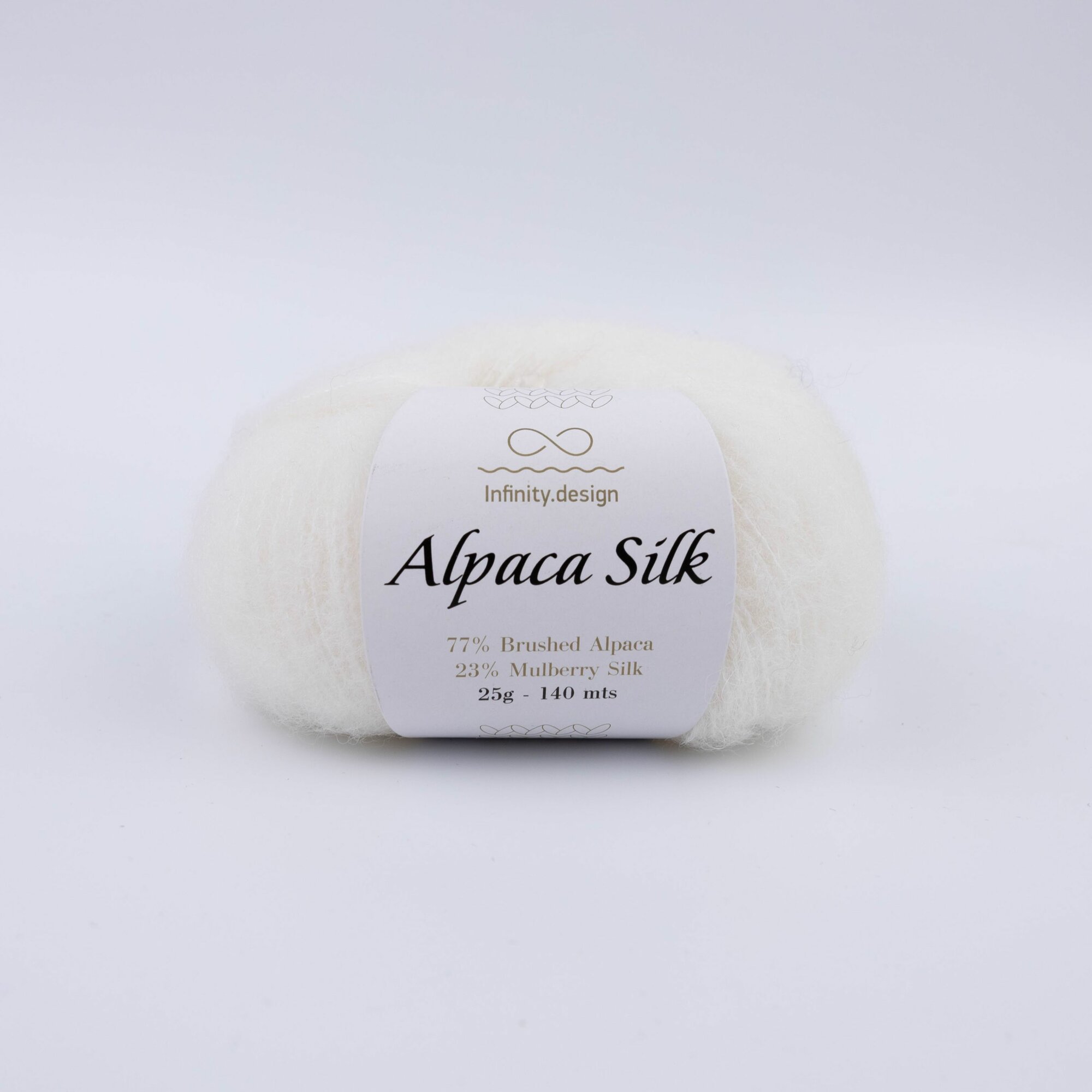 Пряжа INFINITY Alpaca Silk 1002 (2 мотка), 77% альпака, 23% шелк, 25г, 140м