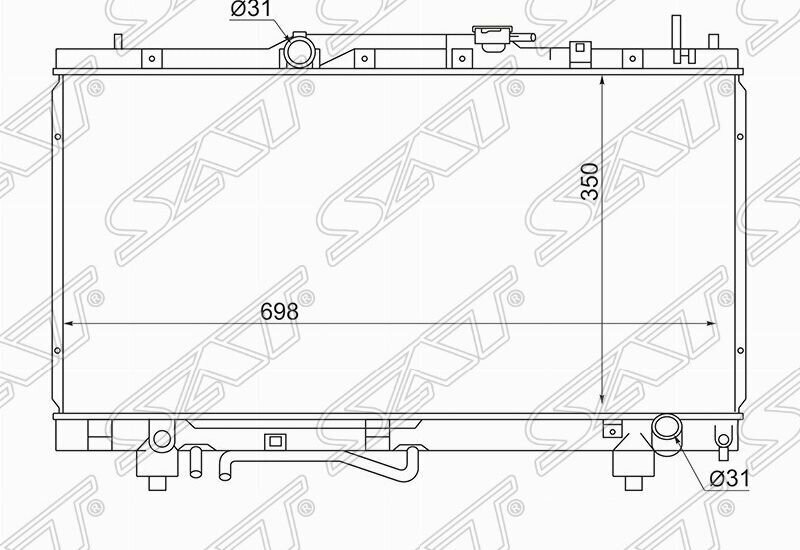 Радиатор Toyota Caldina (T190, T210) 92-02 / Carina 96-01 Sat арт. SG-TY0002-ST210