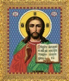 Схема для частичной вышивки бисером с нанесенным рисунком (19*24см.) Бис 411 "Господь Вседержитель"