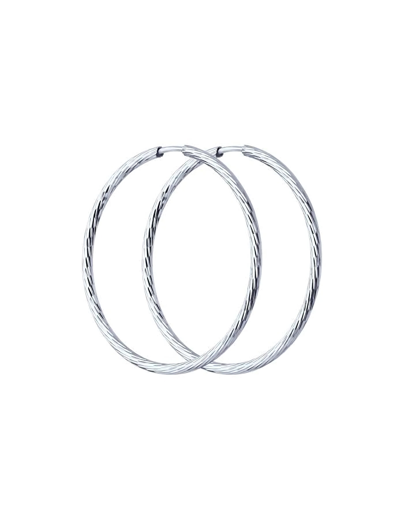 Серьги конго, серебро, 925 проба, родирование