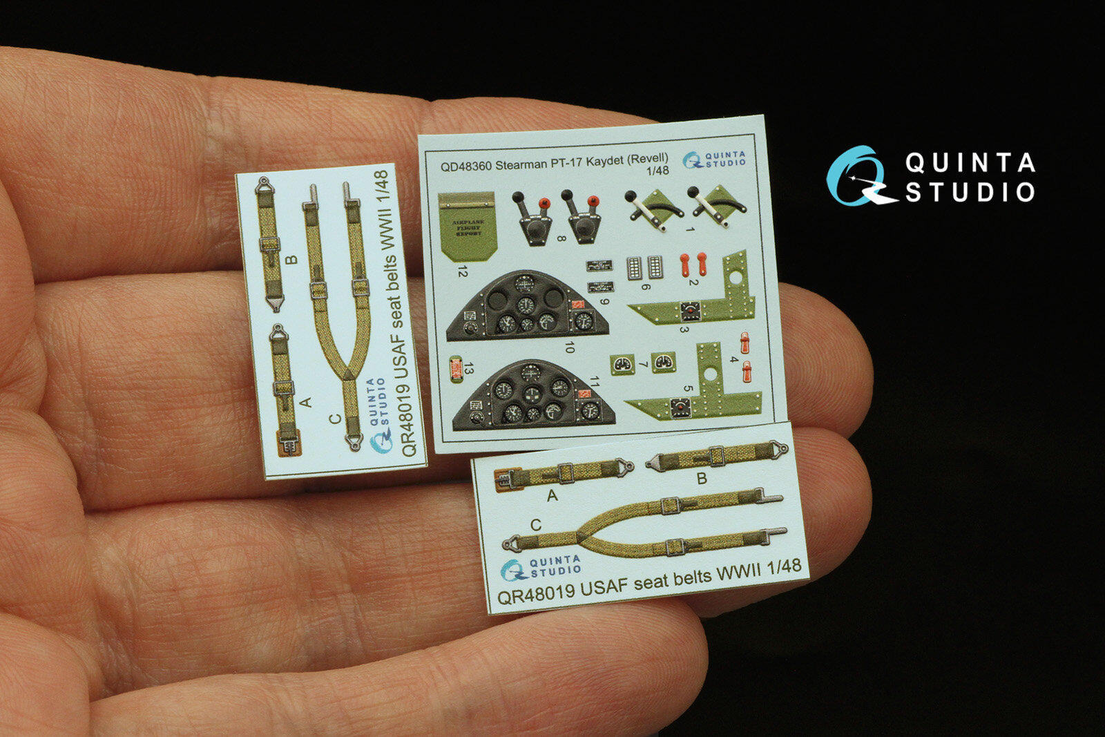 QD48360 3D Декаль интерьера кабины Stearman Pt-17 Kaydet (Revell)