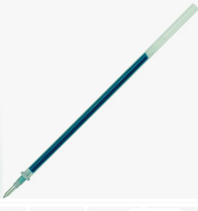 Стержни гелевые 5 штук зеленого цвета с защитным колпачком, 130 мм, линия письма 0,35 мм.