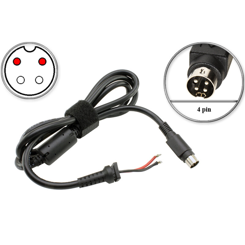 Кабель с разъемом Kycon 4pin штекер (male), гориз/ распиновка, 1.0mm2 1.2m для блока питания, ЗУ ноутбука и др.