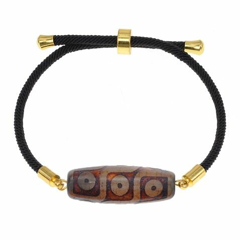 Буддийский браслет с Тибетской бусиной Дзи 9 глаз, натуральный камень Агат, мужской и женский амулет от сглаза и порчи, талисман на удачу