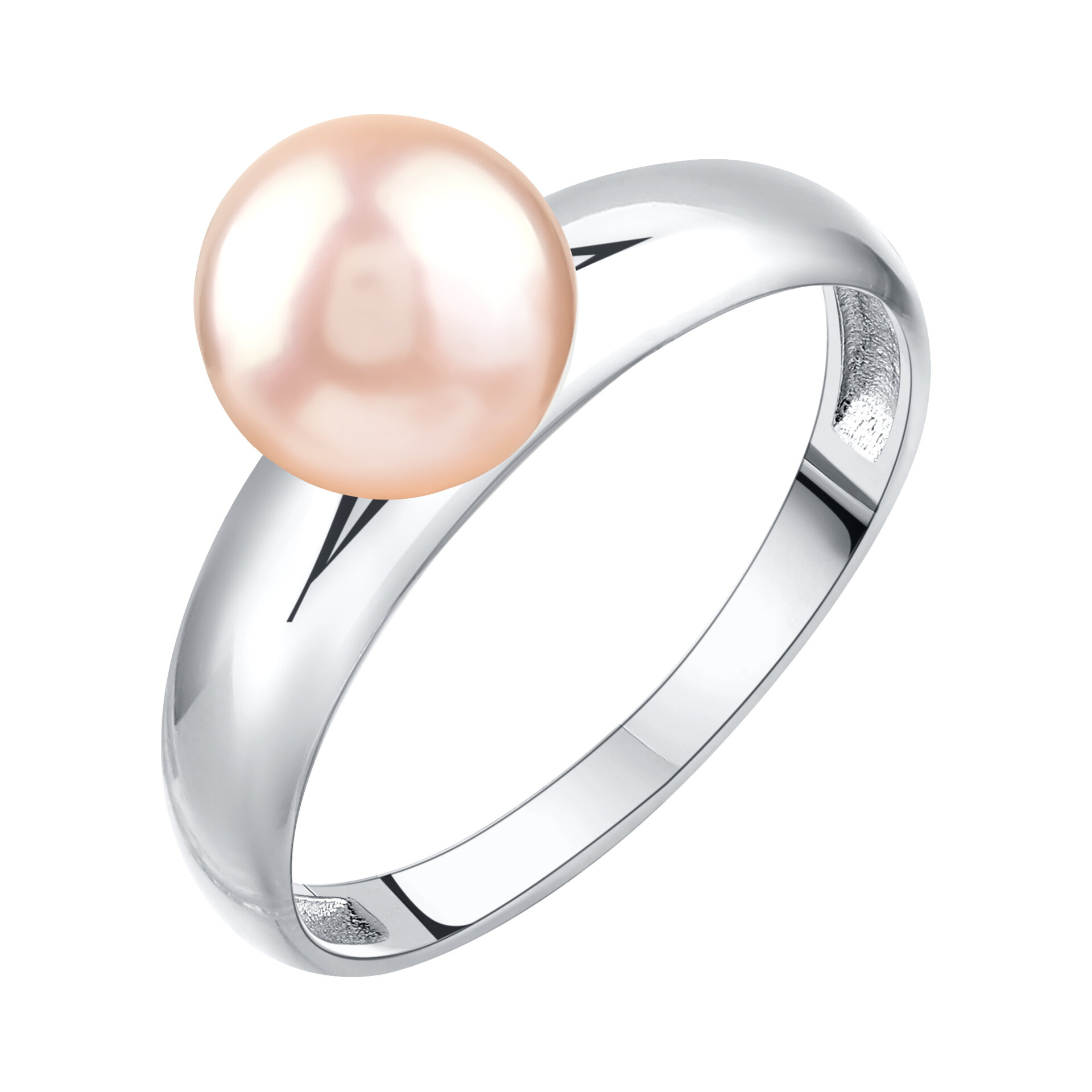 Кольцо, серебро, 925 проба, родирование, жемчуг