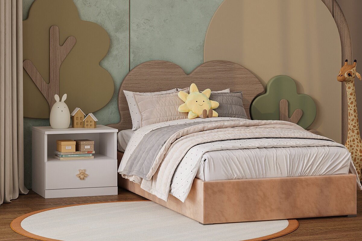 Тумба прикроватная МебельЛэнд24 Скарабей Mini - 2 Белый 45x38x40 напольная