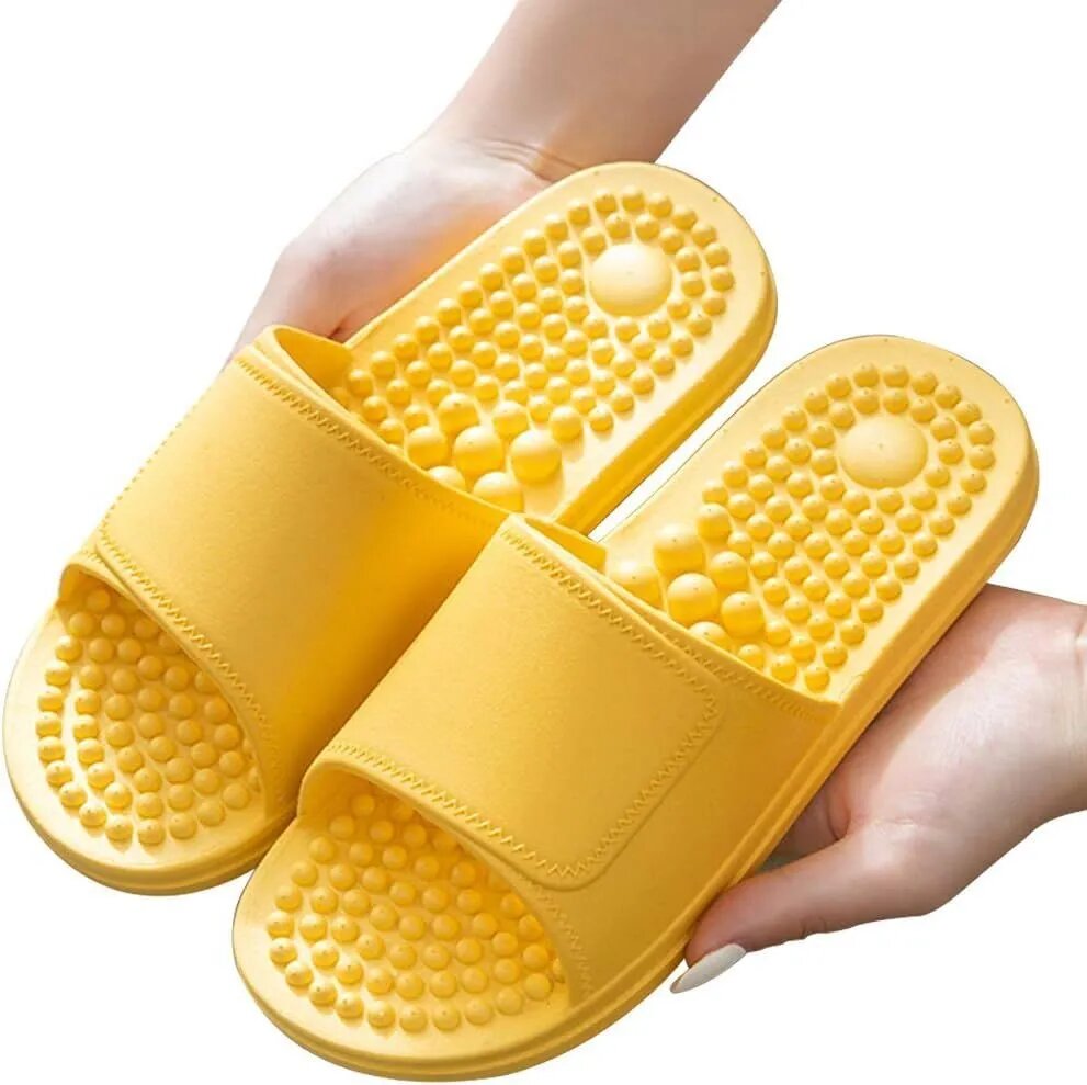 Акупунктурные массажные тапочки Антистресс, желтые, размер 38-39