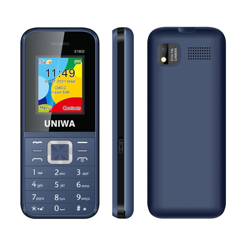 UNIWA E1802 Голубой кнопочный телефон Dual SIM, FM, 1800mAh