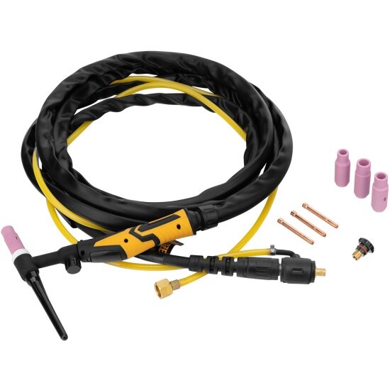 Denzel Горелка сварочная TIG WP17V, прямое подключение к баллону, 4 метра, , 93643