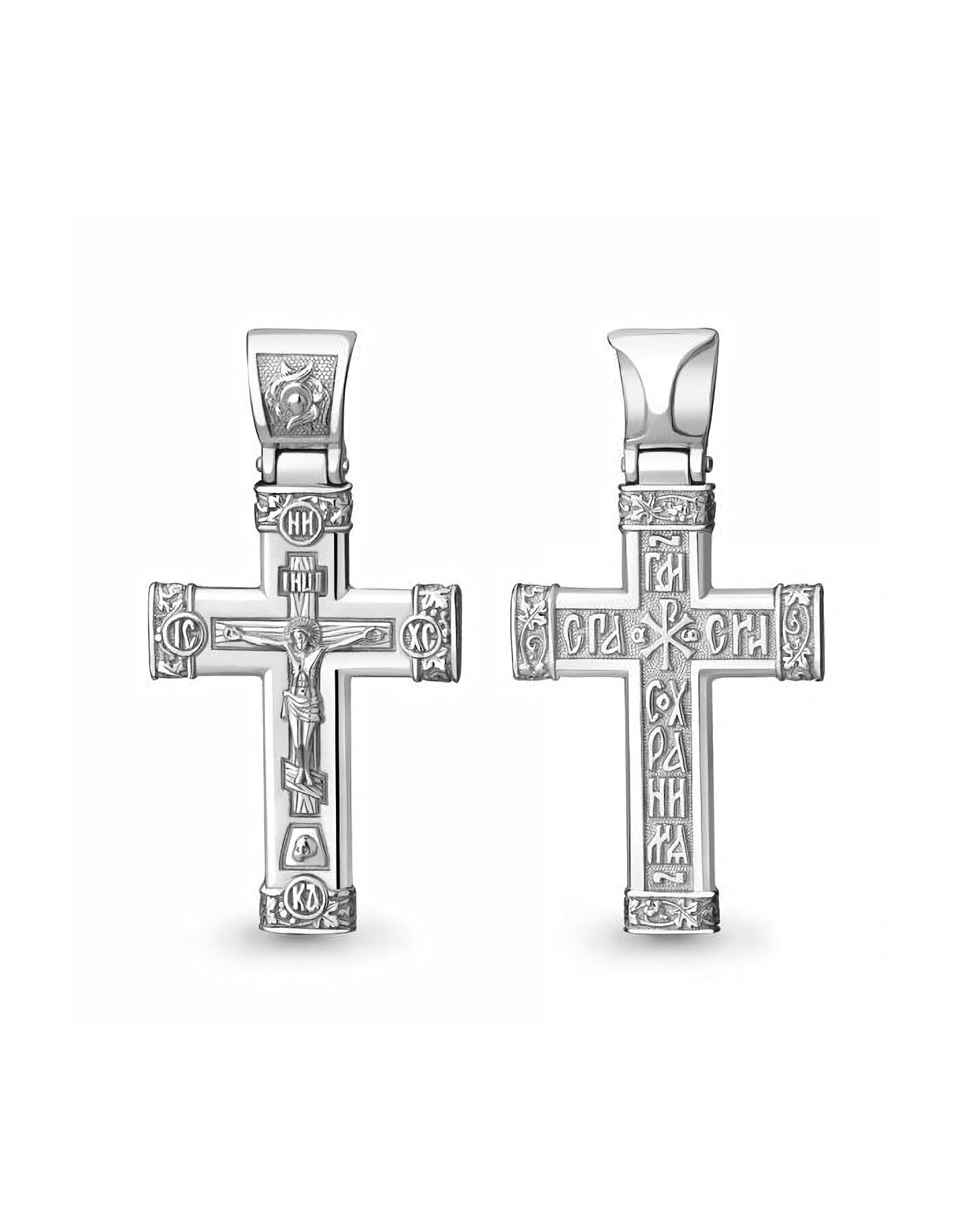 Крестик, серебро, 925 проба, чернение