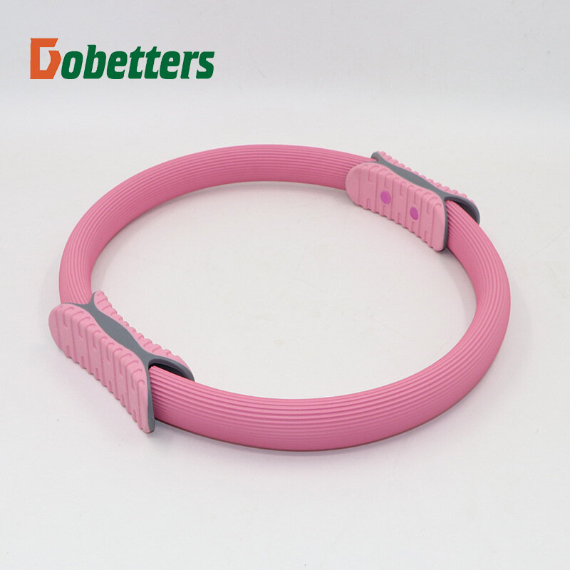 Кольцо для пилатеса, розовое, армированное стекловолокном, с серповидной ручкой