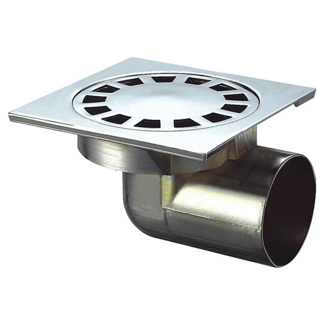 Трап горизонтальный ORE 100х100мм слив 50мм металл гидрозатвор