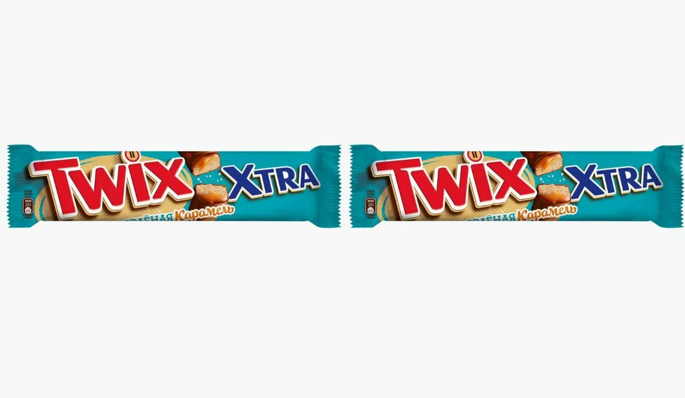 Twix Шоколадный батончик Твикс Экстра Соленая карамель, 82 г, 2 шт