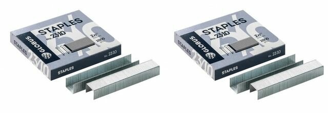 GLOBUS Скобы № 23 на 10, 1000 шт, 2 уп