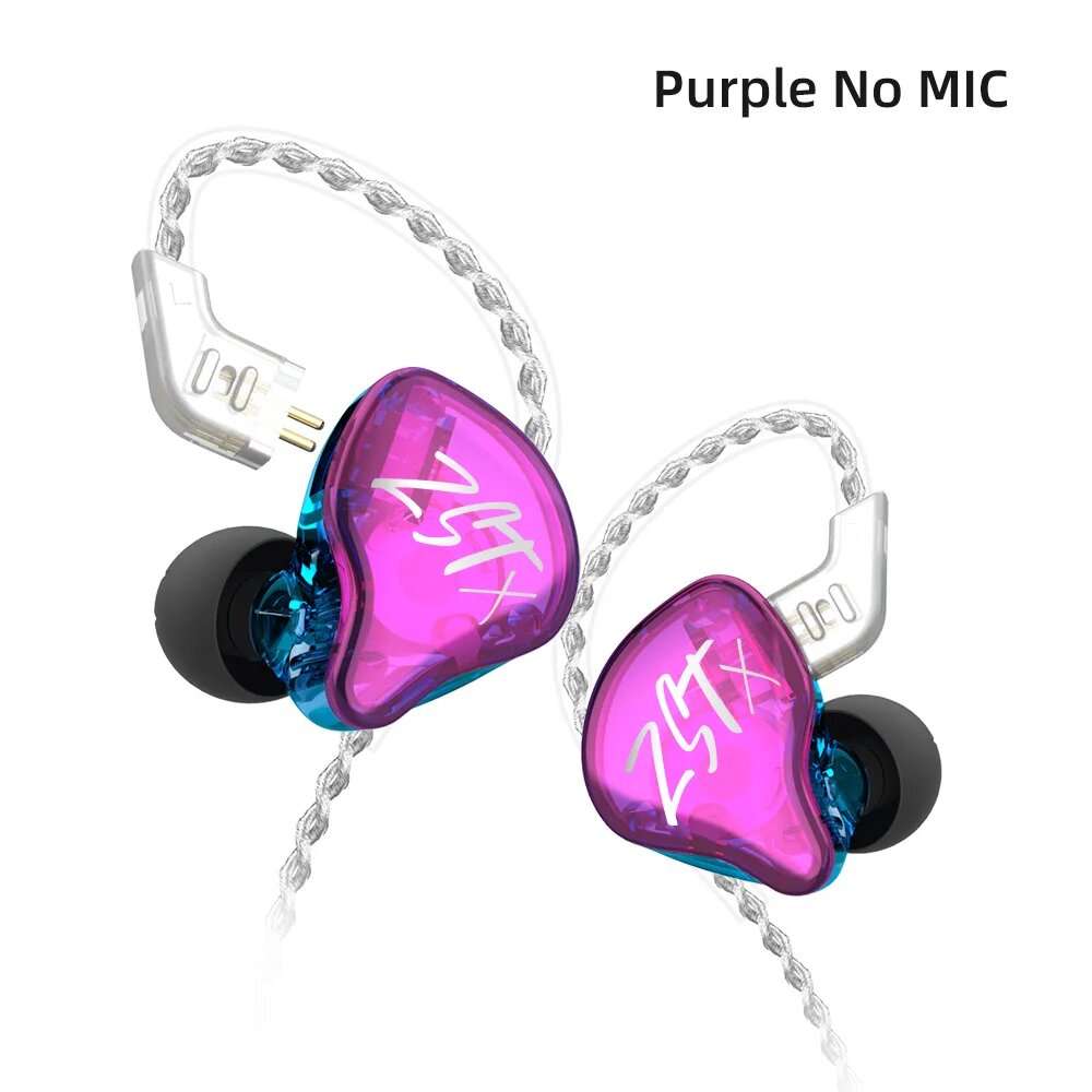 KZ ZST X Purple No Mic, гибридные наушники
