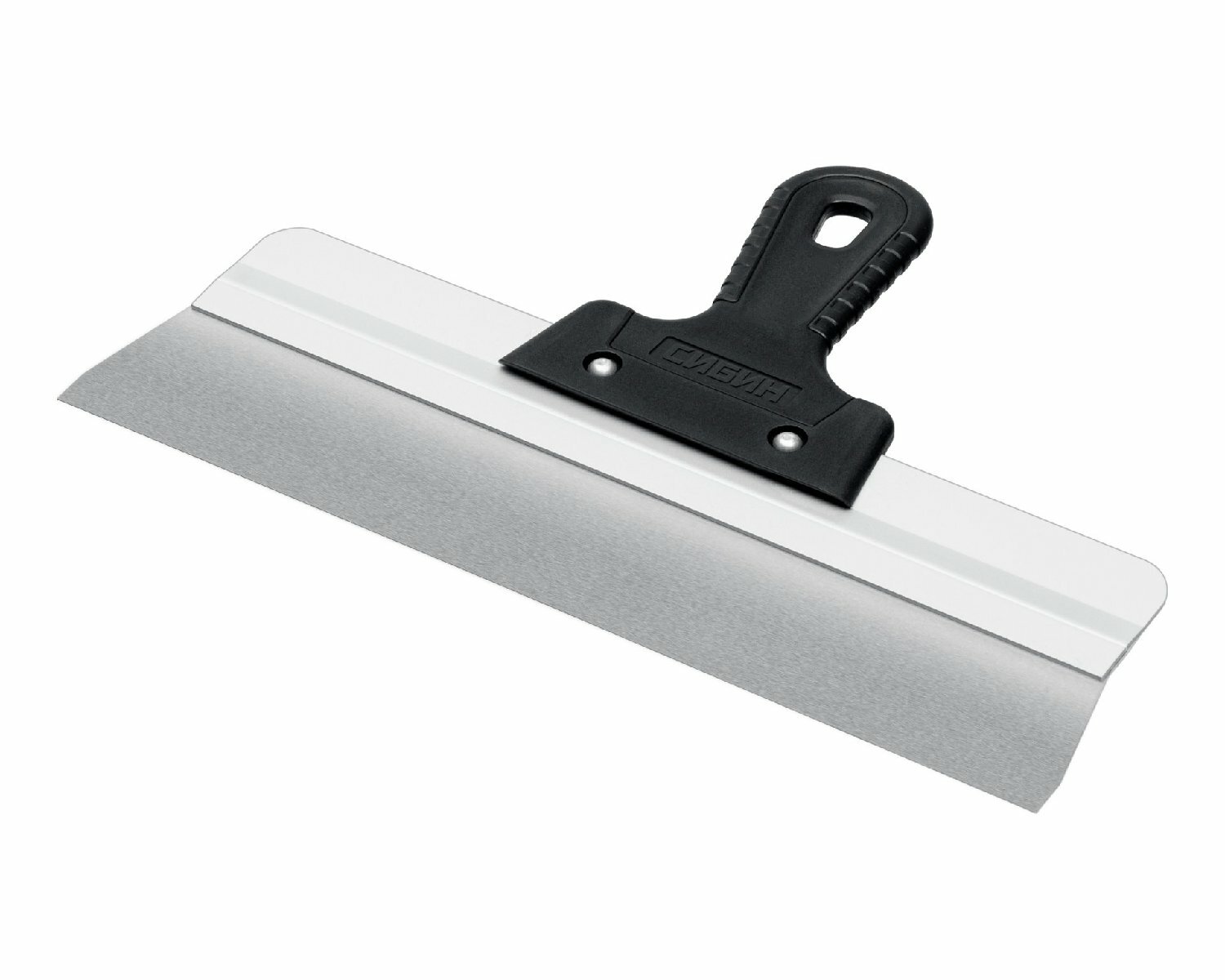 Шпатель фасадный СИБИН 350 мм нержавеющая сталь алюминиевая направляющая однокомпонентная ручка для нанесения и выравнивания смесей