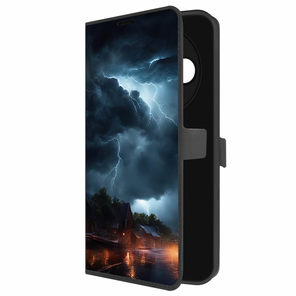 Чехол-книжка Krutoff Eco Book для TECNO Spark 30С Ночная гроза (черный)