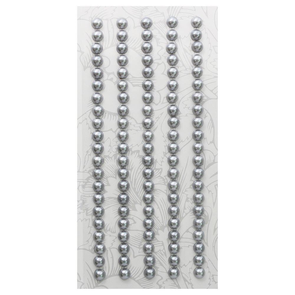 Декоративные стразы-наклейки 7704131-Z57 Жемчуг цвет серебро 5 мм, цена за 1 уп.