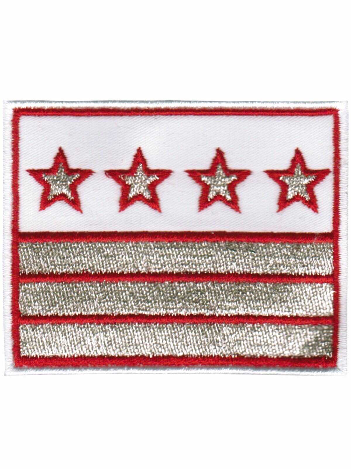 Нашивка РЖД три полосы четыре звезды белая