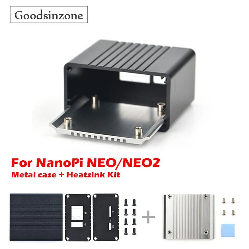 Алюминиевый корпус NanoPi NEO2 Zero Pi + комплект радиатора, металлический корпус с пусковым комплектом радиатора охлаждения, не для NanoPi-NEO2 V1.0