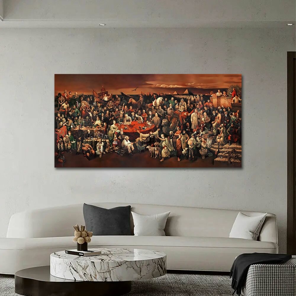 Картина на стену, 100 великих людей, исторические личности, 40х80 см.