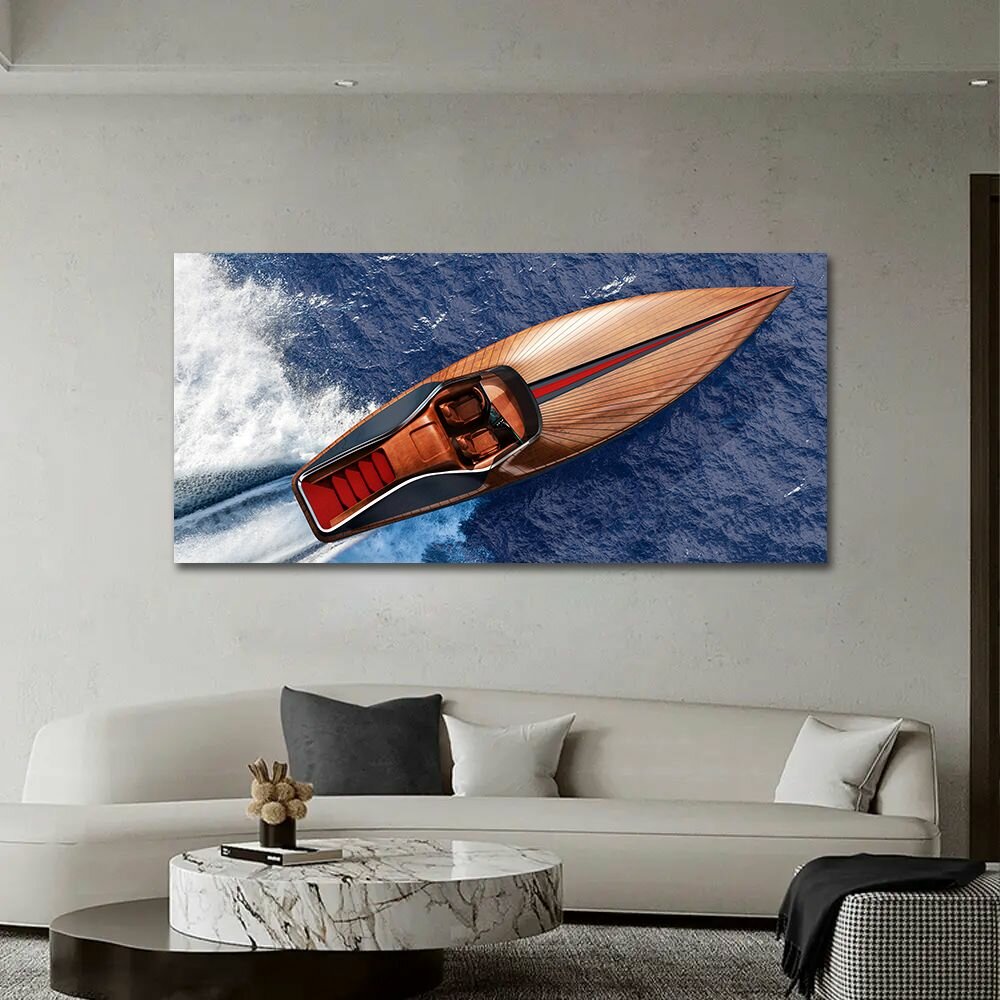 Картина "Корабль в море" ВсеКартины. тут, дерево, холст, 80x40