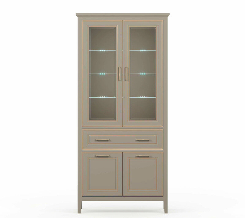 Шкаф БРВ-мебель Classic REG2W2D1S с подсветкой Глиняный серый