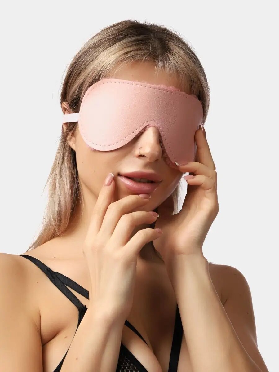 Маска BDSM с мехом, наручники эротик, плетка БДСМ