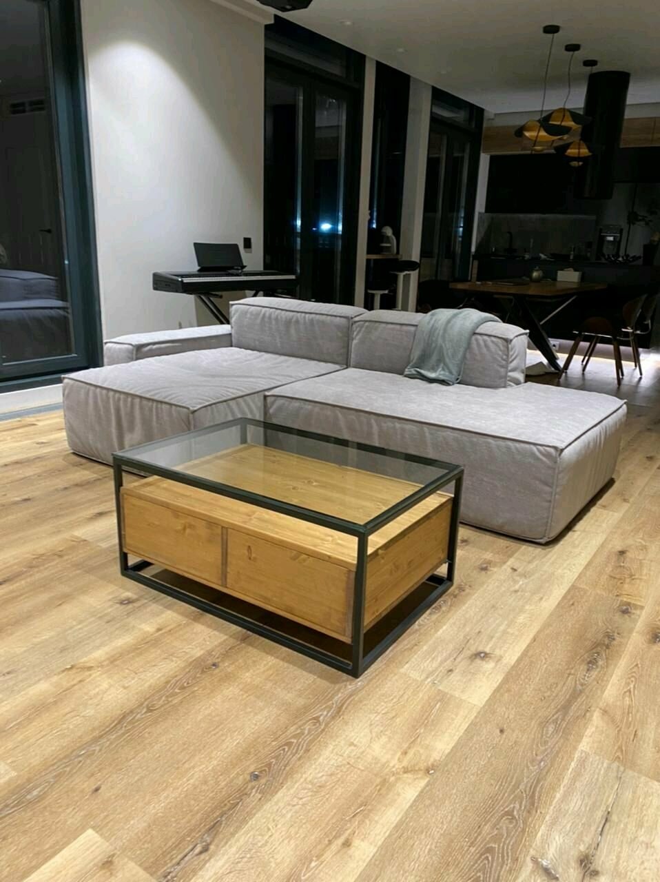 Журнальный стол "EasyLOFT" в стиле лофт, для гостиной, массив хвойных пород, 90х60х40 см.