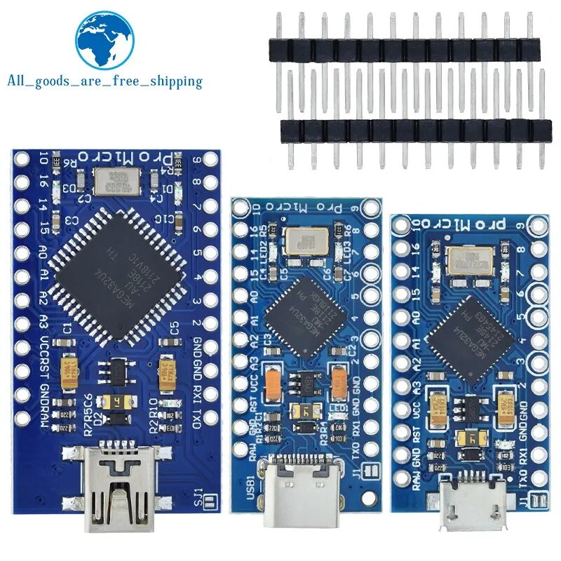 Микроконтроллер TZT pro Micro ATmega32U4 Type-C USB — фото 1