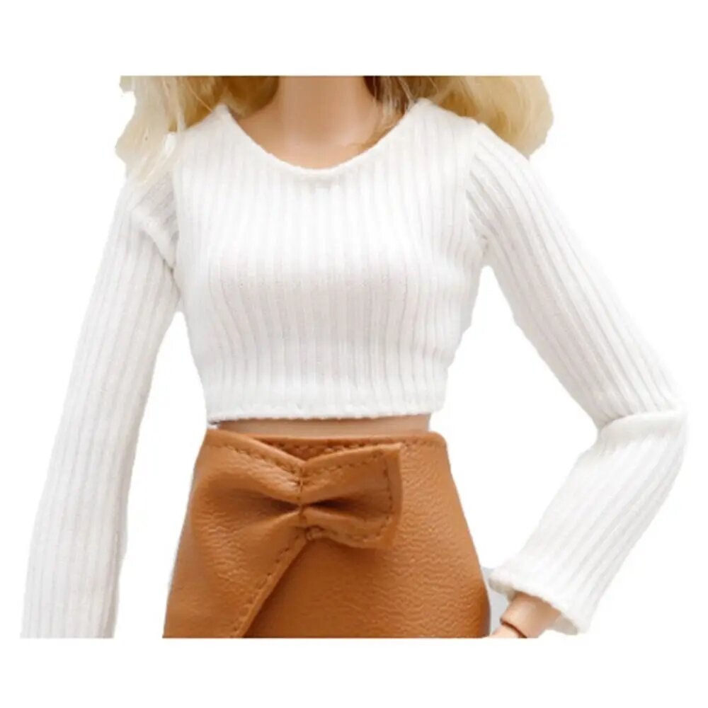 Кукольная футболка SIRENXI для кукол 1/6 Бежевый, 8