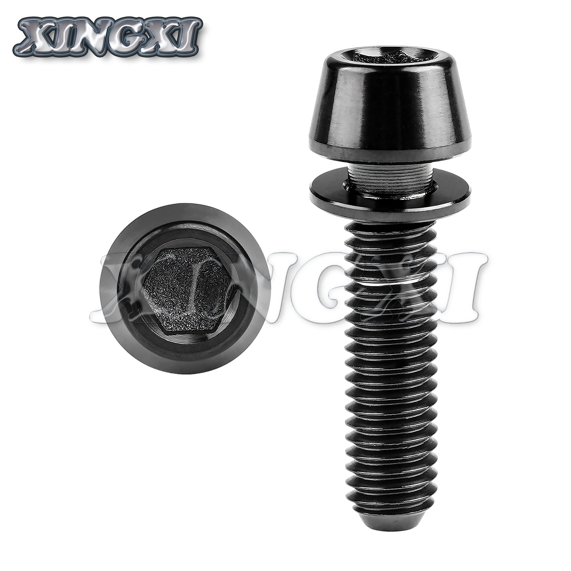 Xingxi Титановые болты M5/M6X16 М5 (постельное белье), Black, 18mm