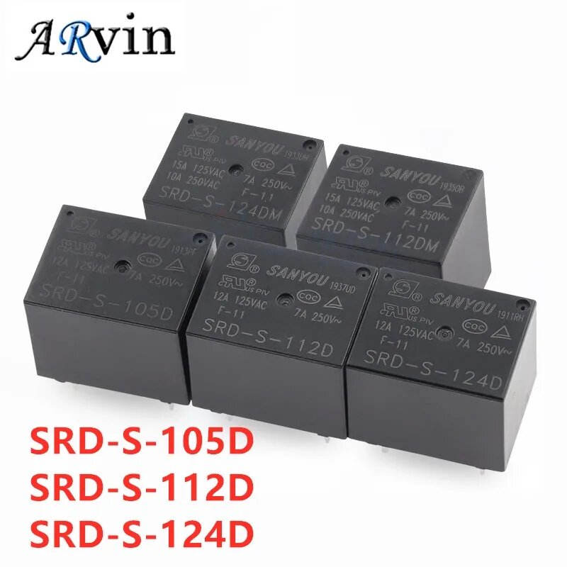Реле мощности SRD-S-105D 112D 124D 5 шт. 12V