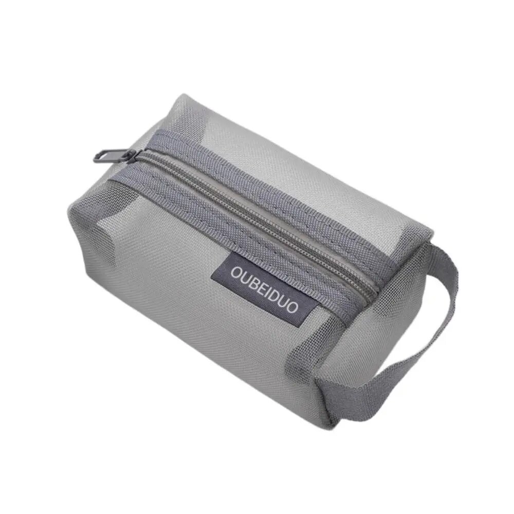 Простая нейлоновая прозрачная сетчатая сумка на молнии, маленькая сумочка для монет, Серый, Grey