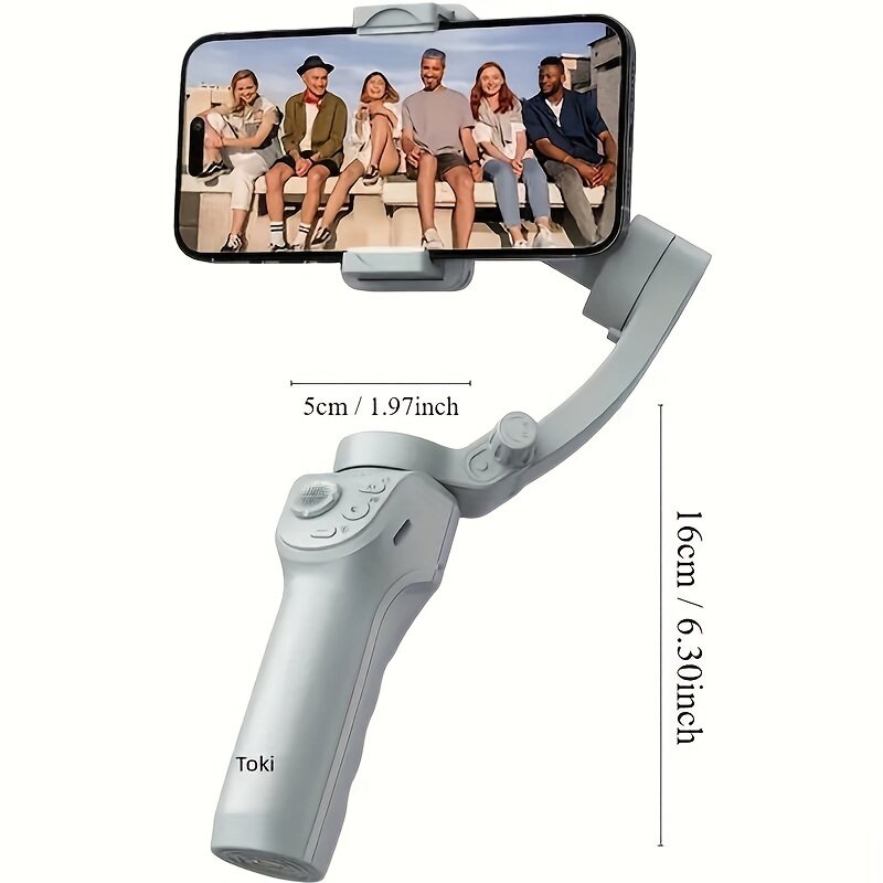 Трехосевой стабилизатор Pro Gimbal - Умное отслеживание лиц, LED подсветка, анти-колебания - универсален для смартфонов iPhone и Samsung, стабилизатор с ИИ, объектное отслеживание, устройство для прямых эфиров и селфи