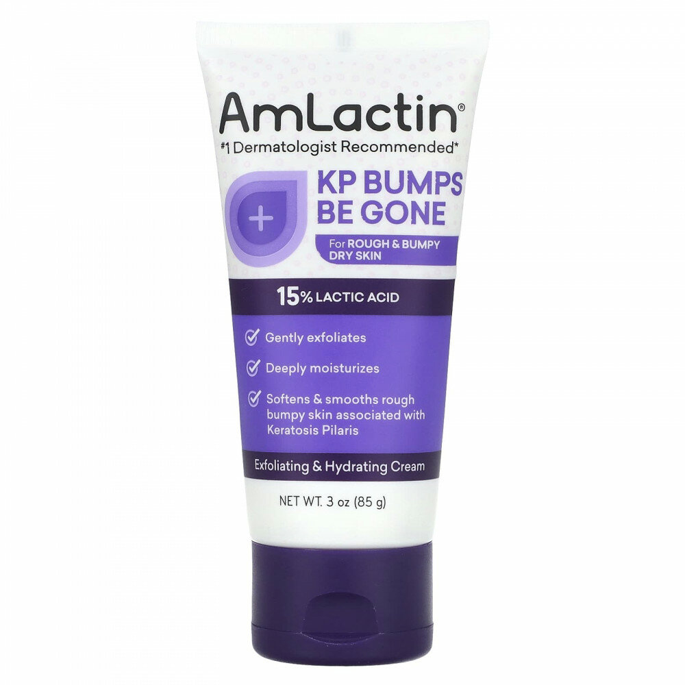 AmLactin, KP Bumps Be Gone, отшелушивающий и увлажняющий крем, 85 г (3 унции)