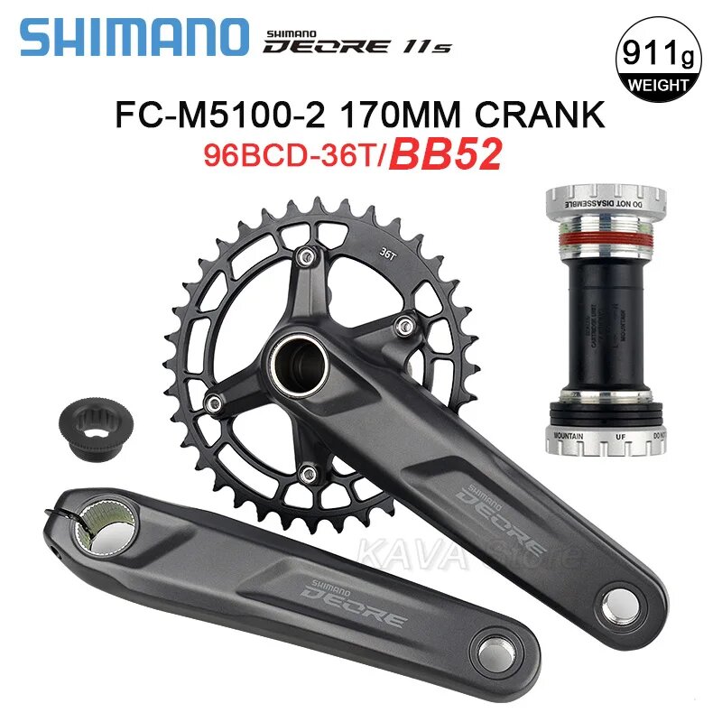 Шимано Деор FC-M5100 MTB звезда 32Z алюминий для горных велосипедов 170mm 36T BB52