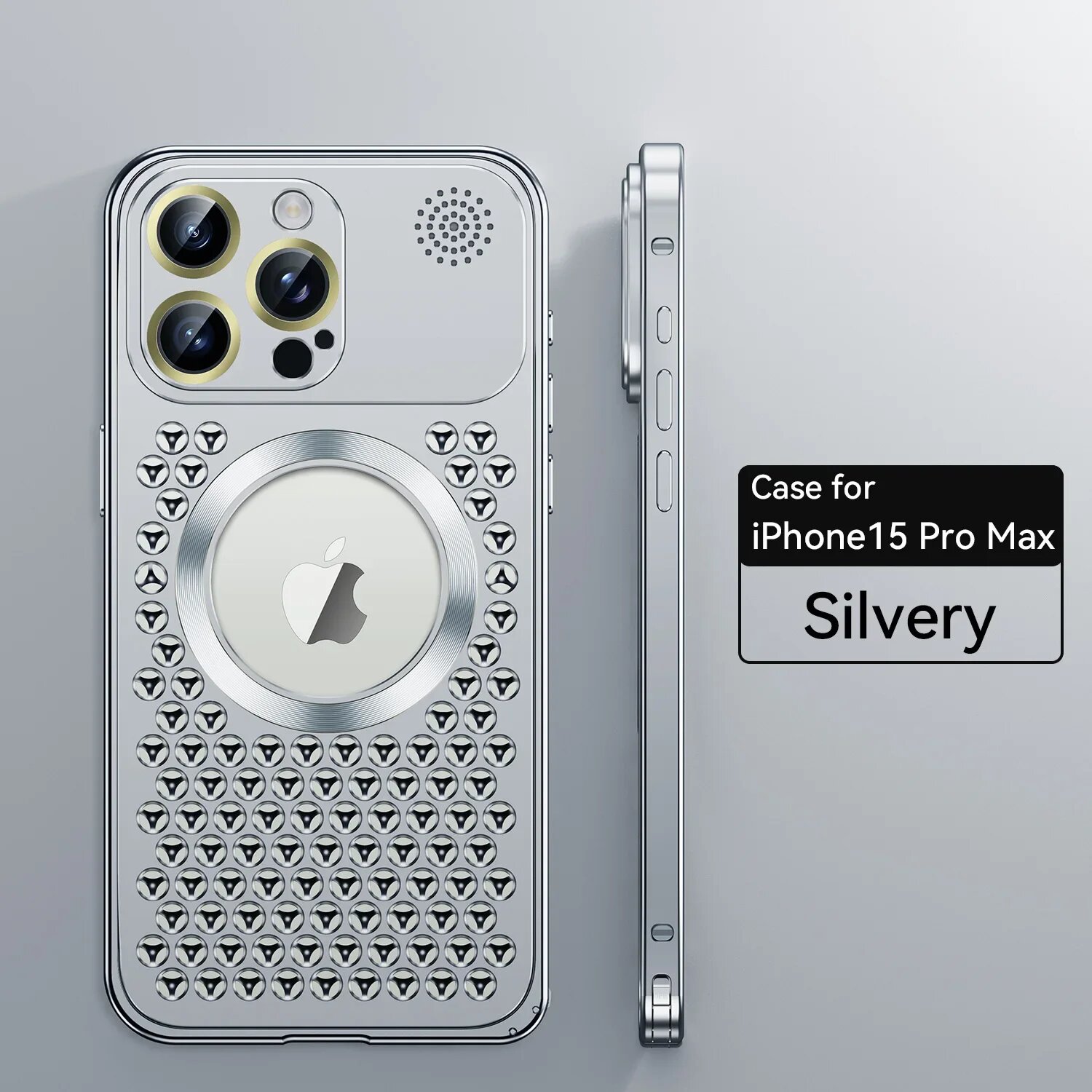 Чехол для iPhone 15 Pro Max Silvery, серебристый
