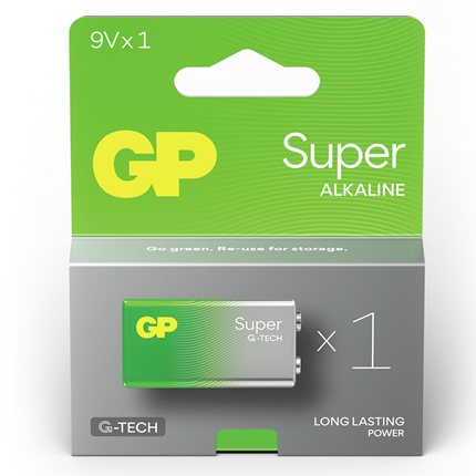 Батарейка GP Super Alkaline 9V Крона, 1 шт.