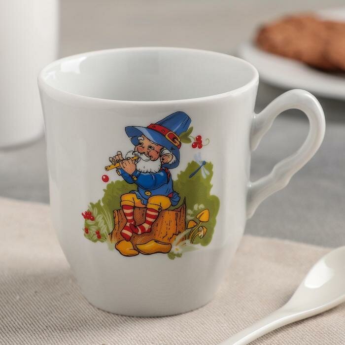 Кружка фарфоровая чайная "Школьная. Лесовичок", 250 мл, с принтом