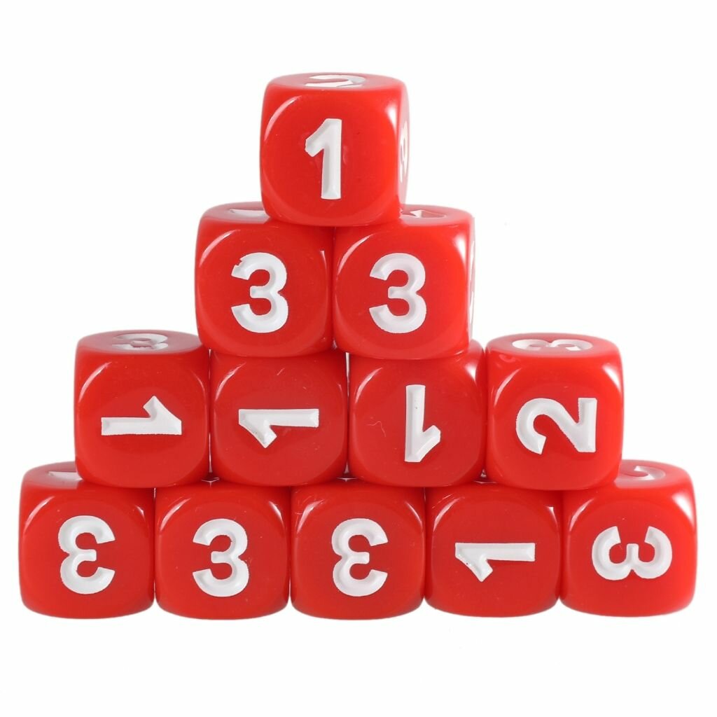 12 штук, цифровые обучающие кубики-красные